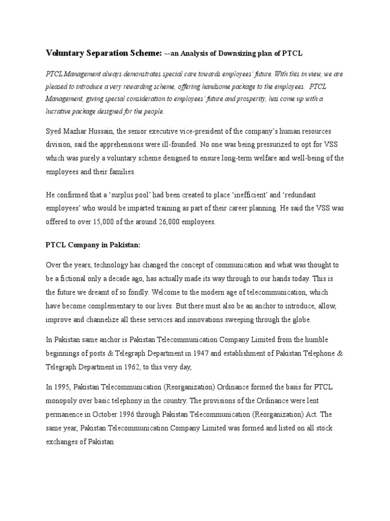 Voluntary Separation Scheme | PDF | Telecommunications | Business