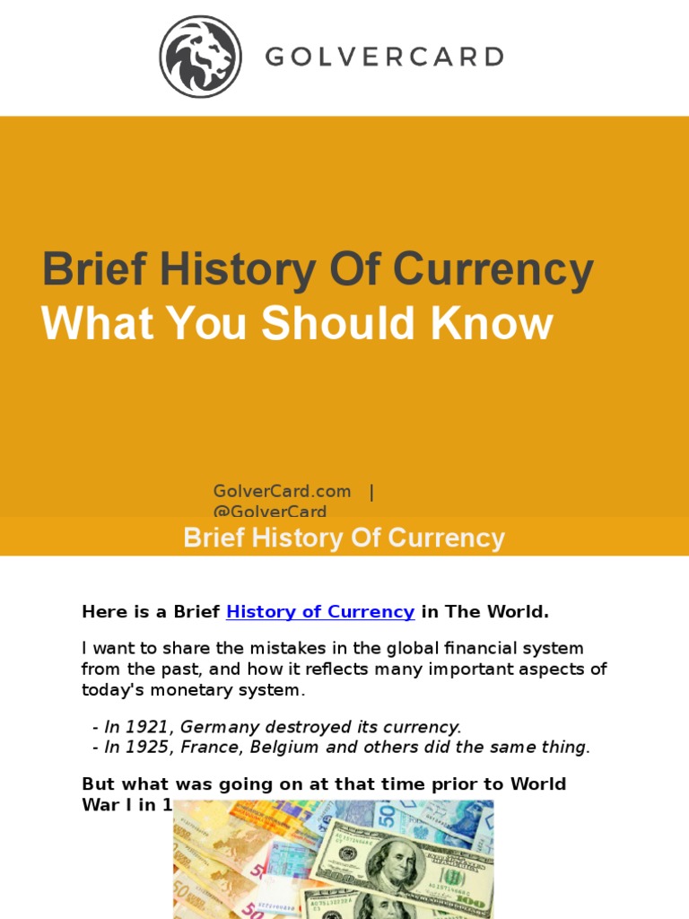 History of Currency and Economic Impact | PDF | Great Depression | Gold ...