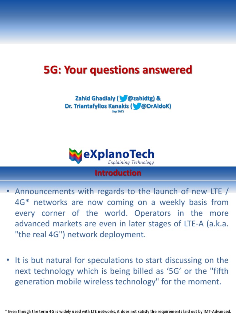 5G Questions Answered (130916) | PDF | 4 G | Lte Advanced