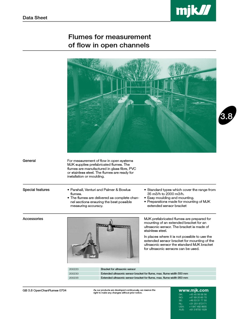 GB 3.8 Open Channel Flumes Datasheet 0704 | PDF | Flow Measurement ...