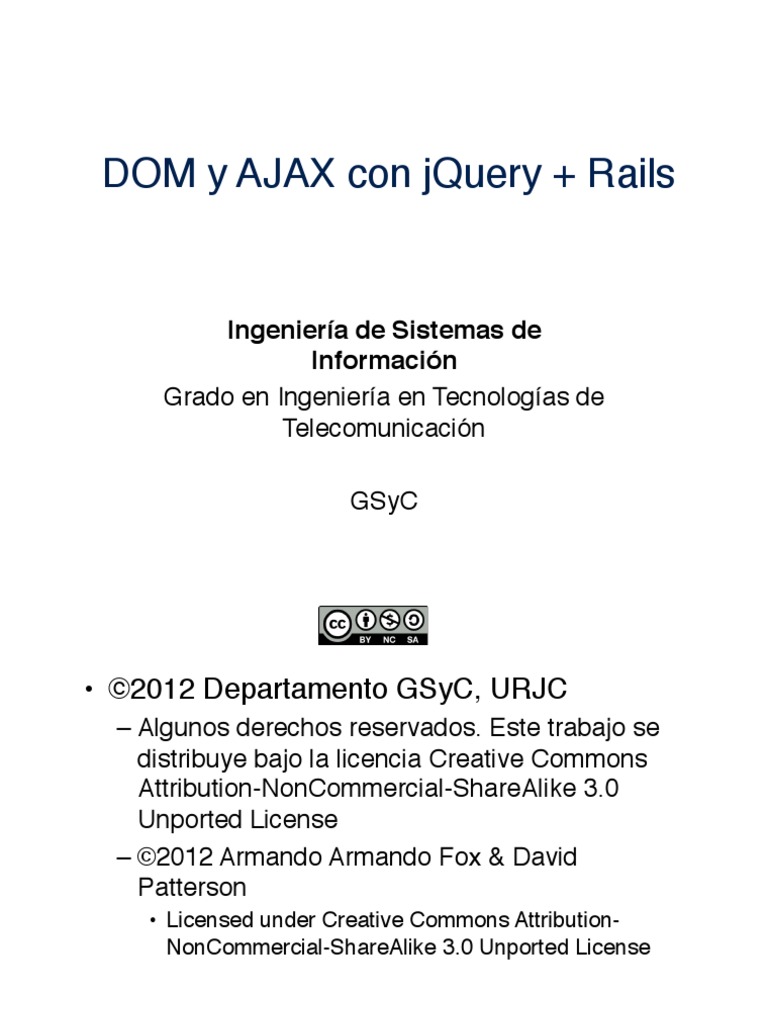 16 DOM AJAX Con JQuery Rails | PDF | Script Java | J Query