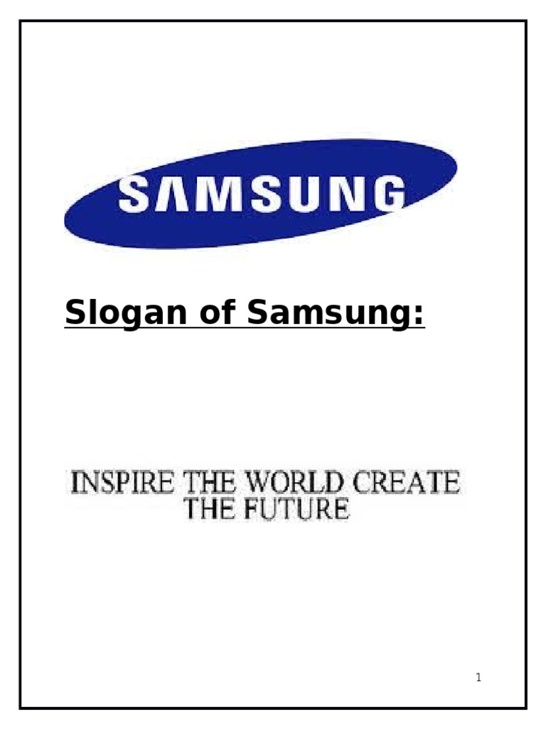 Slogan of Samsung | PDF | Samsung Electronics | Samsung
