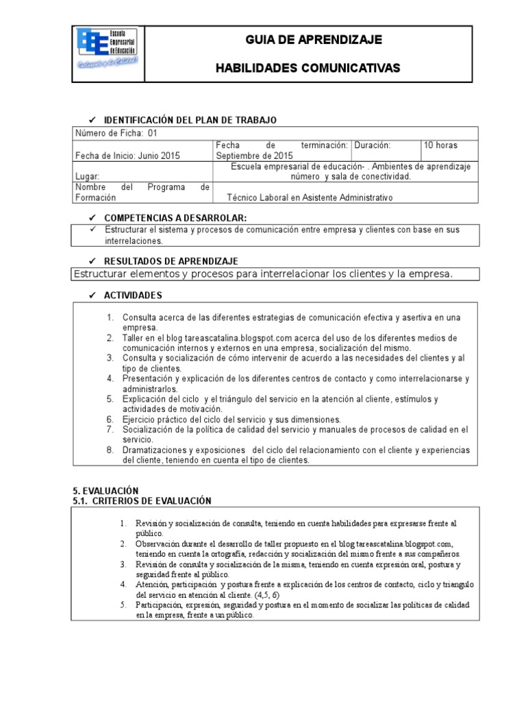 Guia de Habilidades Comunicativas | PDF | Calidad (comercial) | Blog