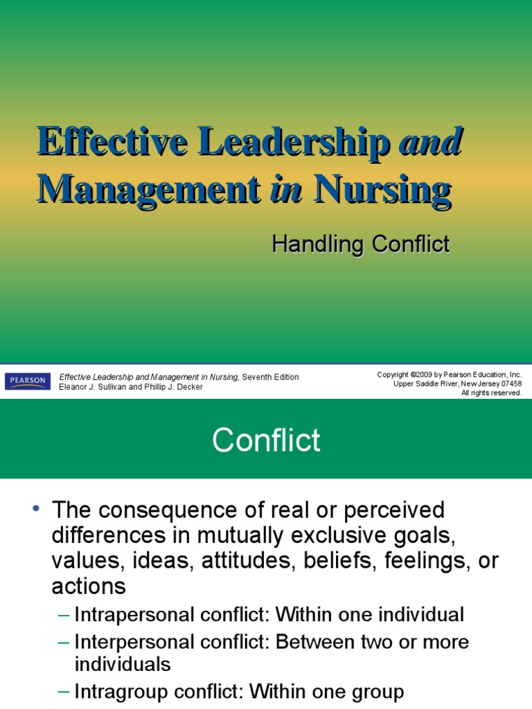 L & M in Nursing - Conflict.ppt | Negotiation | Leadership