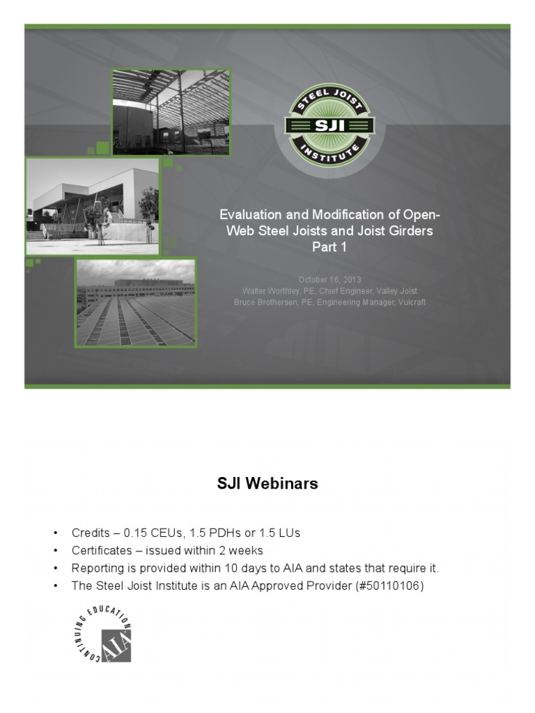 Open Web Steel Joists & Joist Girders | PDF | Truss | Beam (Structure)