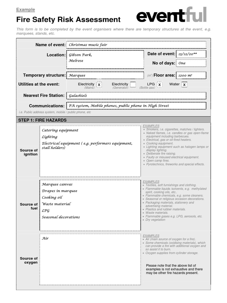 Fire Safety Risk Assessment: Example | PDF | Liquefied Petroleum Gas ...