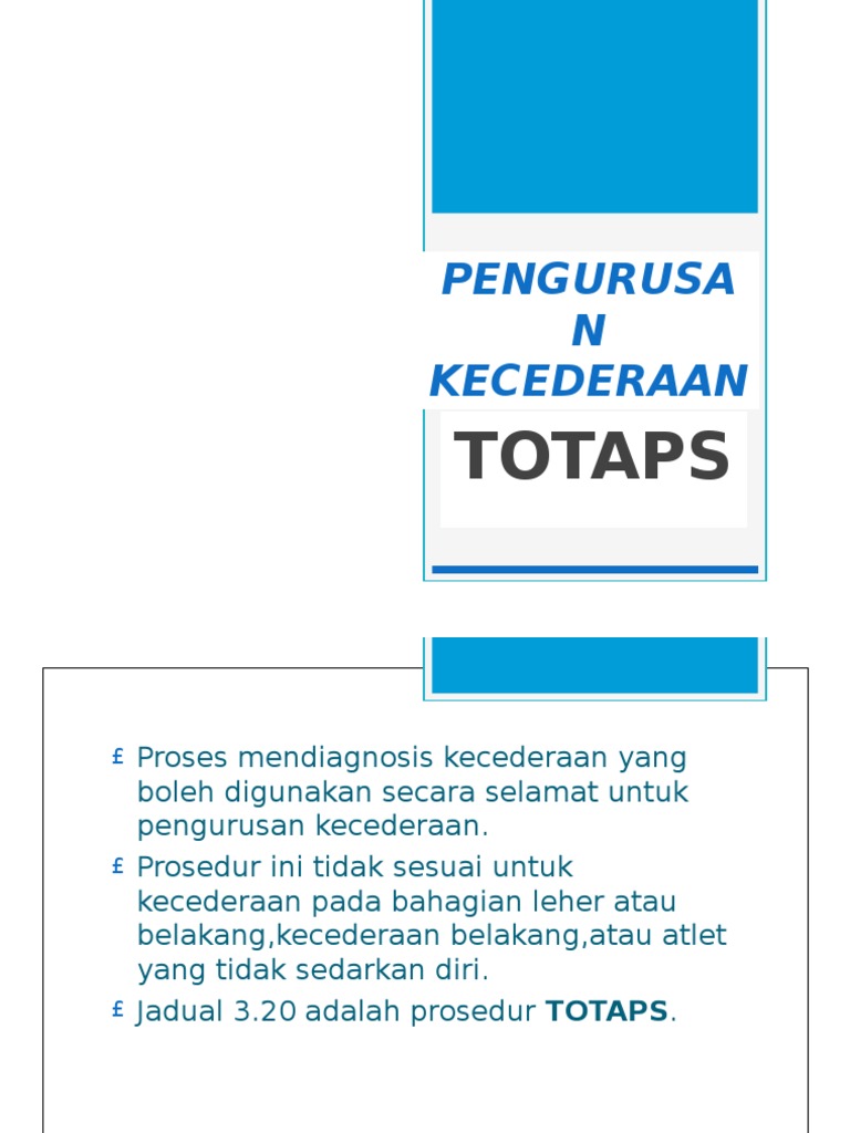 Pengurusan Kecederaan (Totaps) | PDF