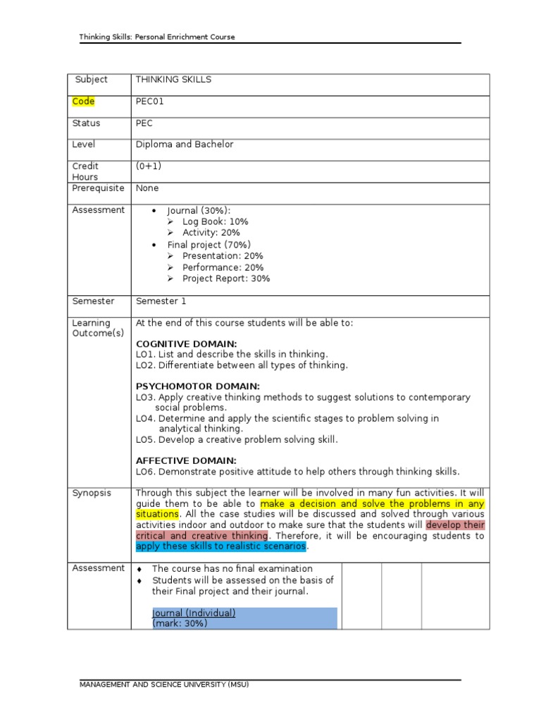 Cis - Pec - Thinking Skills | Download Free PDF | Thought | Creativity