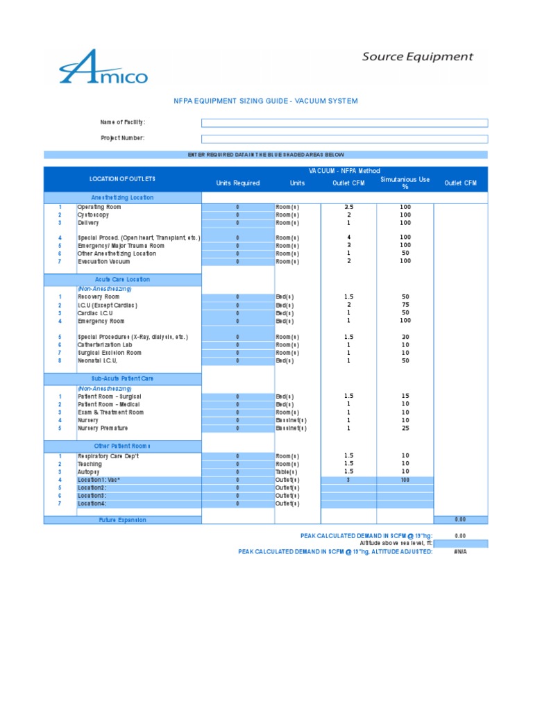 Amico Source Equipment Sizing Guide | Download Free PDF | Intensive ...