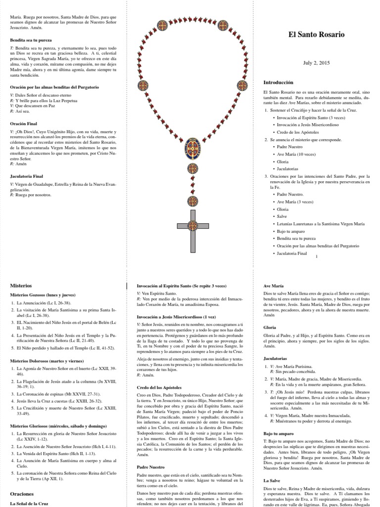 Santo Rosario Pdf María Madre De Jesús Rosario