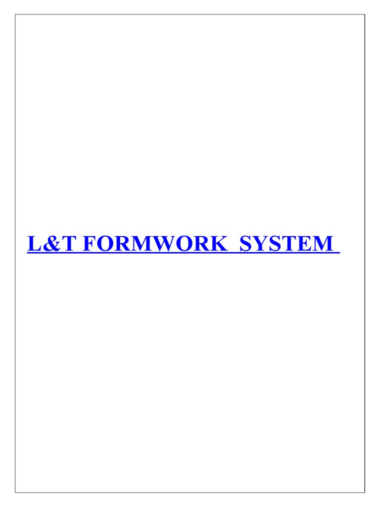 L&T Formwork Systems Overview | PDF | Elevator | Building Engineering
