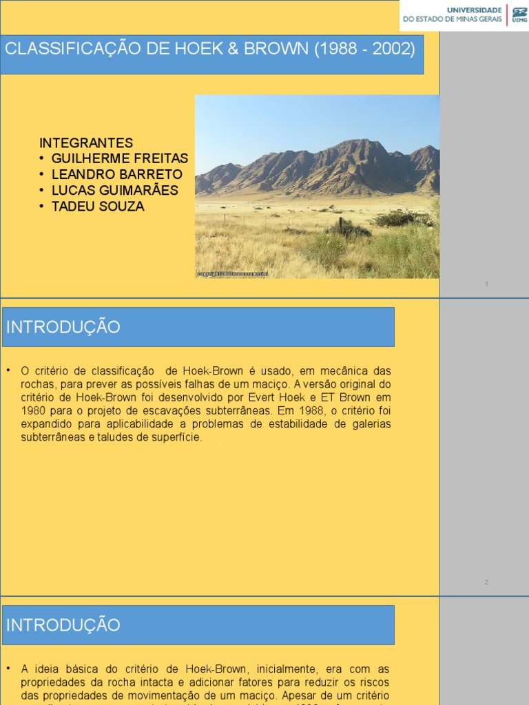 Hoek Brown GSI | PDF | Estresse (Mecânica) | Rochas (Geologia)