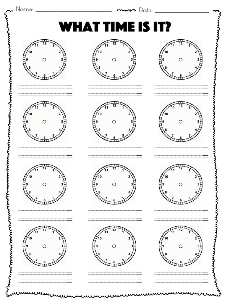 Blank Clock | PDF | Games & Activities