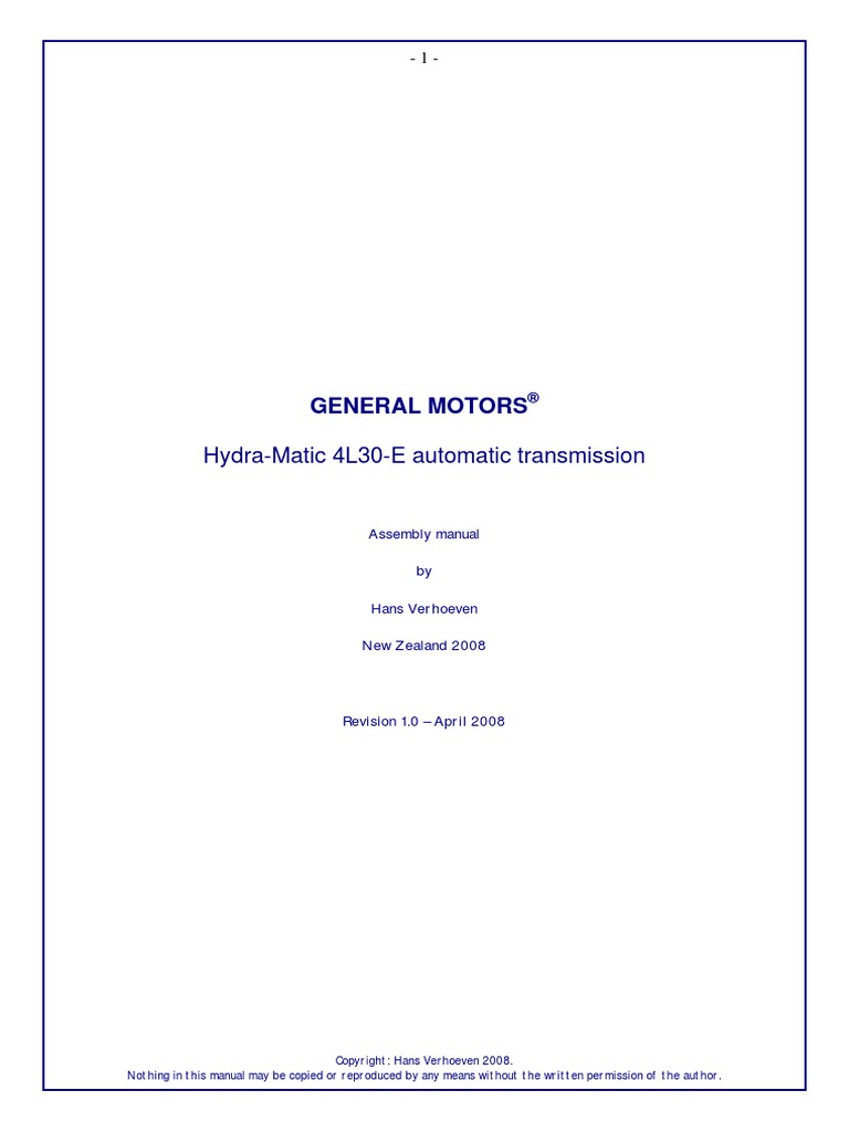 4l30e PDF | PDF | Manual Transmission | Automatic Transmission