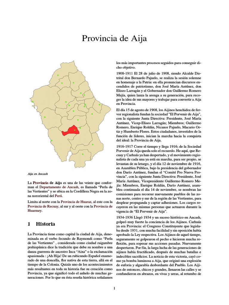Provincia de Aija | PDF | Patentar | Science