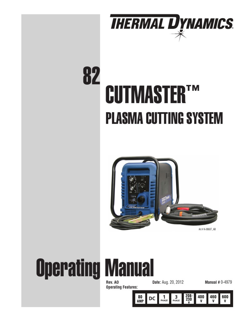 Manual Cutmaster 82 | PDF | Power Supply | Electric Arc