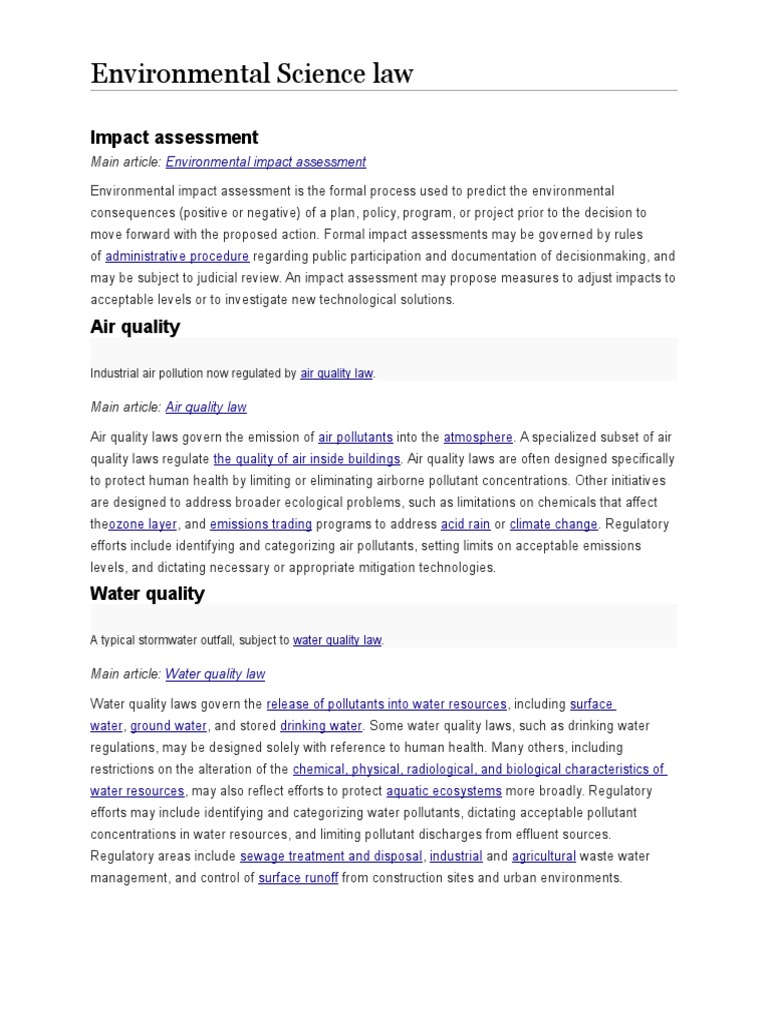 Environmental Science Law | PDF | Waste | Air Pollution