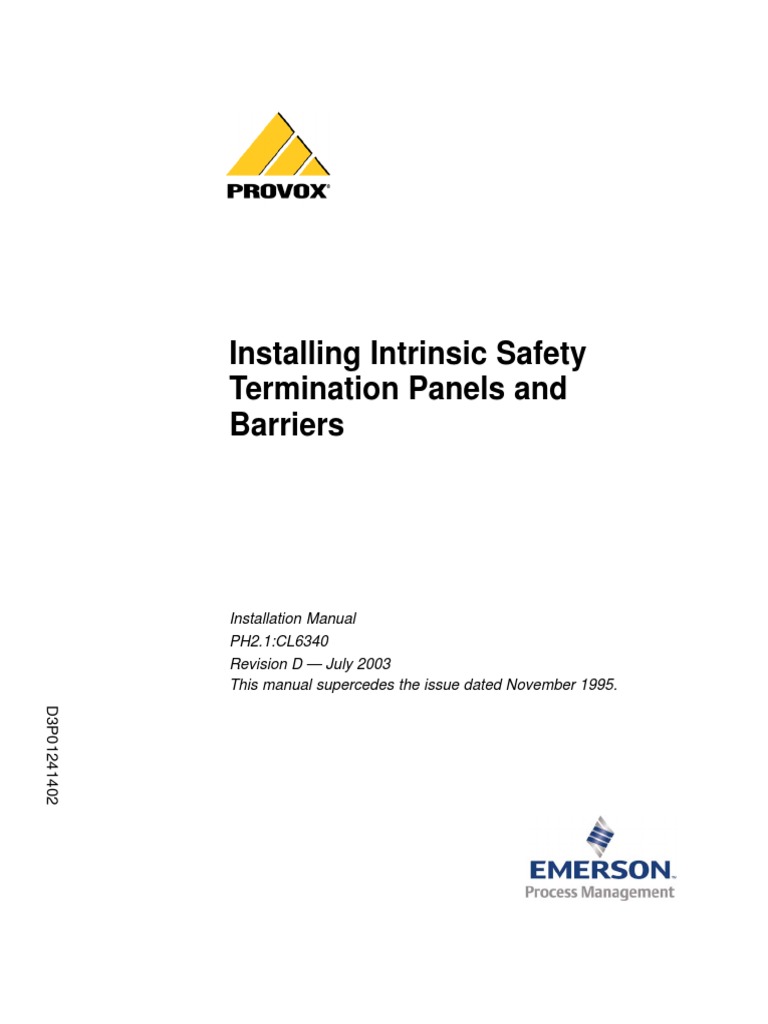 Installing Intrinsic Safety Termination Panels and Barriers, Emerson ...