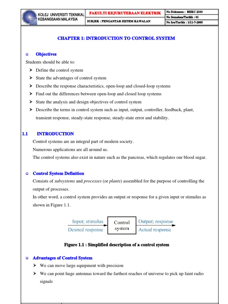 Introduction of Control System | PDF | Control Theory | Control System