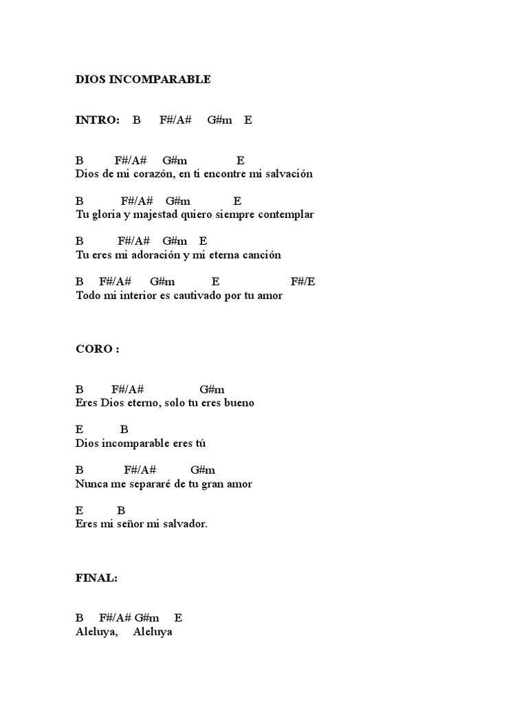 Dios Incomparable | PDF