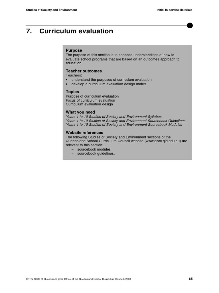 Curriculum Evaluation Overview | Download Free PDF | Evaluation ...