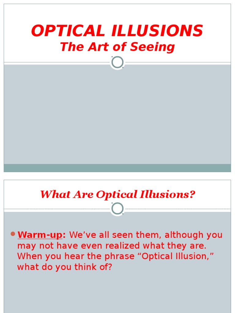 Optical Illusions Pdf Illusion Perception