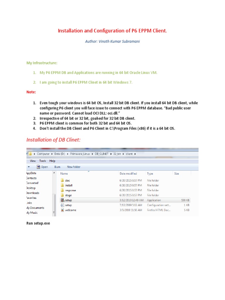 Installation and Configuration of P6 EPPM Client | PDF | Business ...