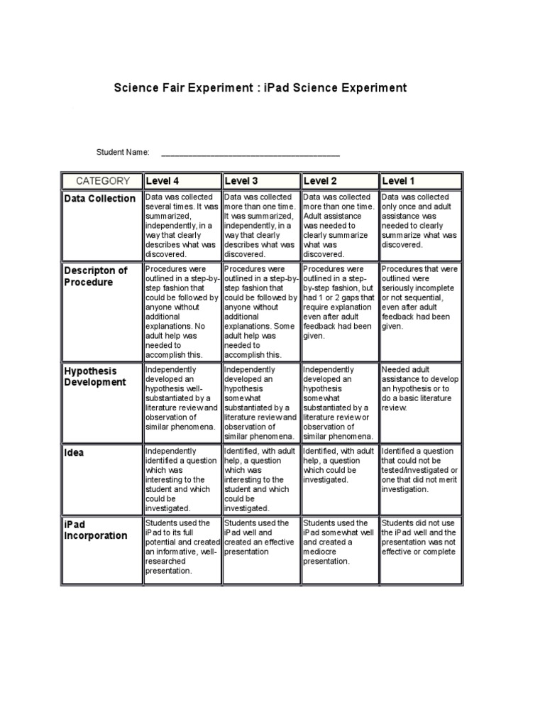 Science Fair Experiment | PDF