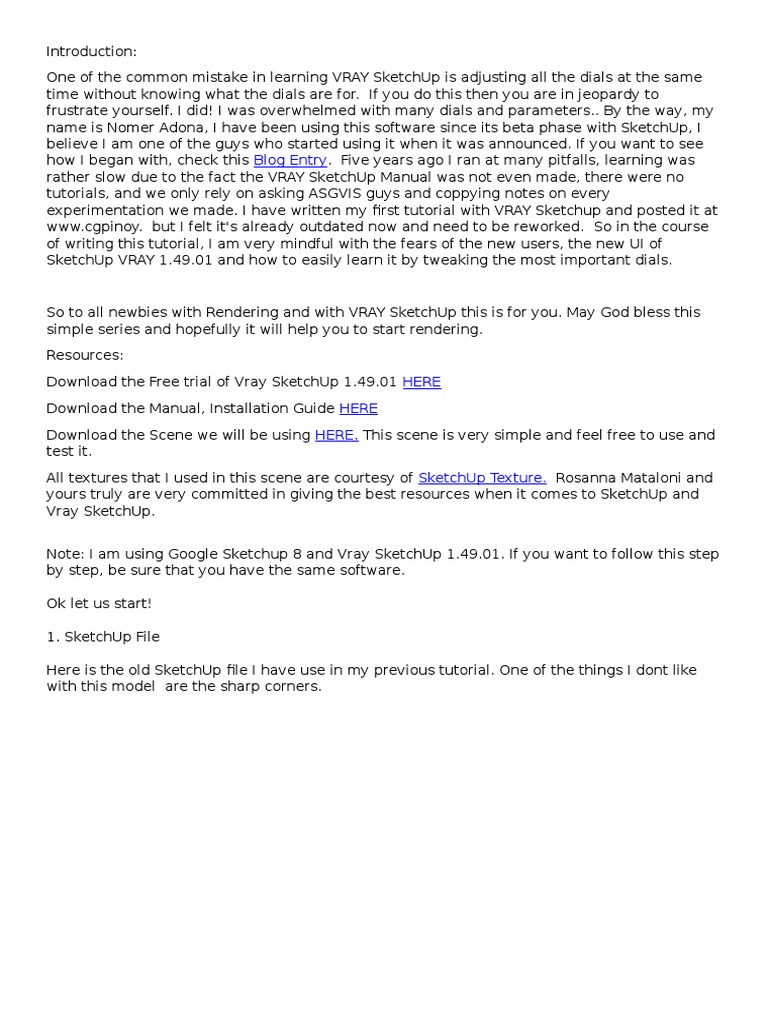 Learn Vray Render Settings in SketchUp Step-by-Step | PDF | Texture Mapping | Rendering ...