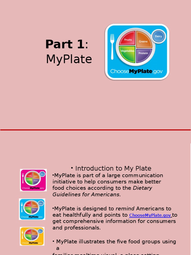 Understanding MyPlate Guidelines | PDF | Food And Drink | Nutrition