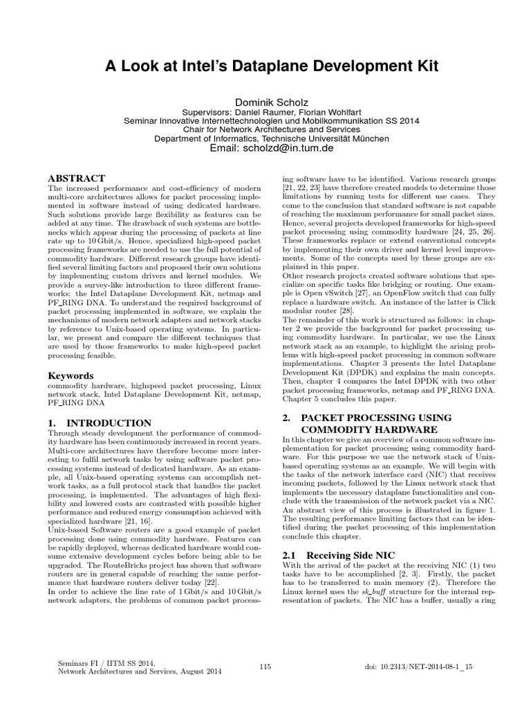 A Look at Intels DPDK | PDF | Network Interface Controller | Computer Network
