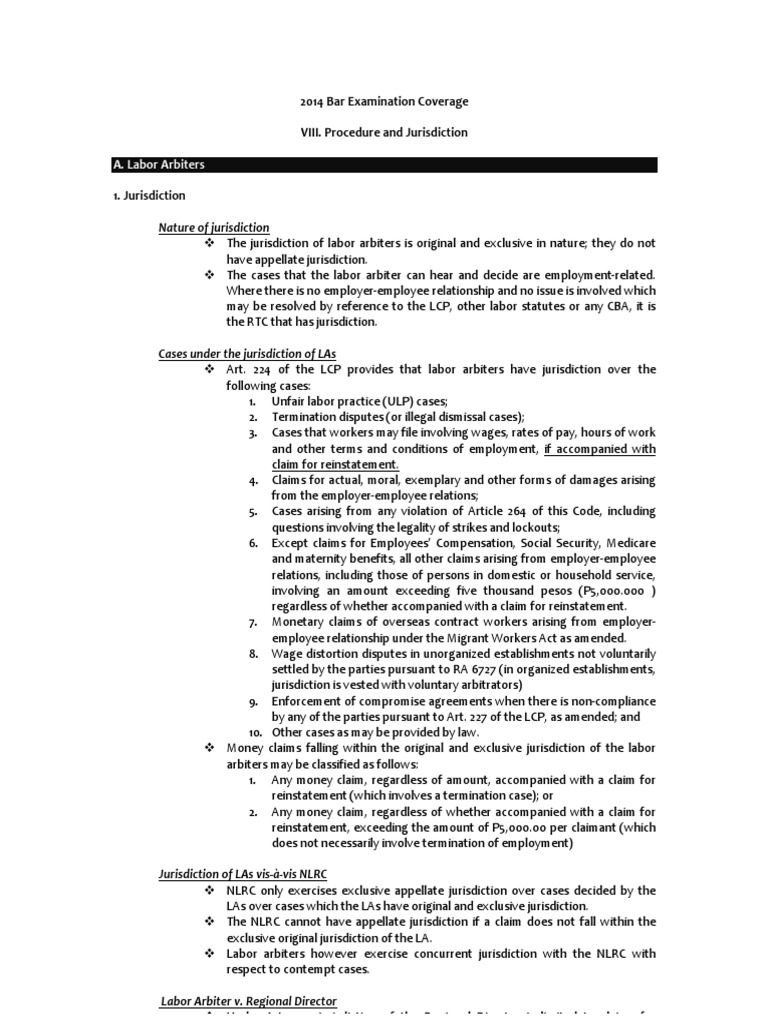 Labor Relations Reviewer | PDF | Surety Bond | Mediation