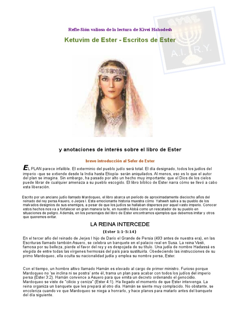 Analítica de Ester | PDF | Esther | Libro de Ester