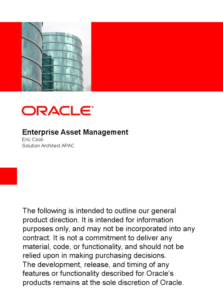Oracle EAM | Oracle Corporation | Enterprise Resource Planning