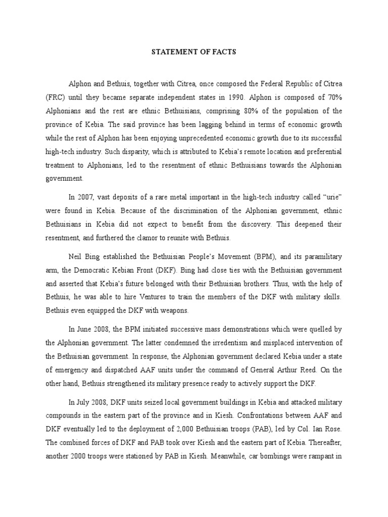 Statement of Facts | PDF