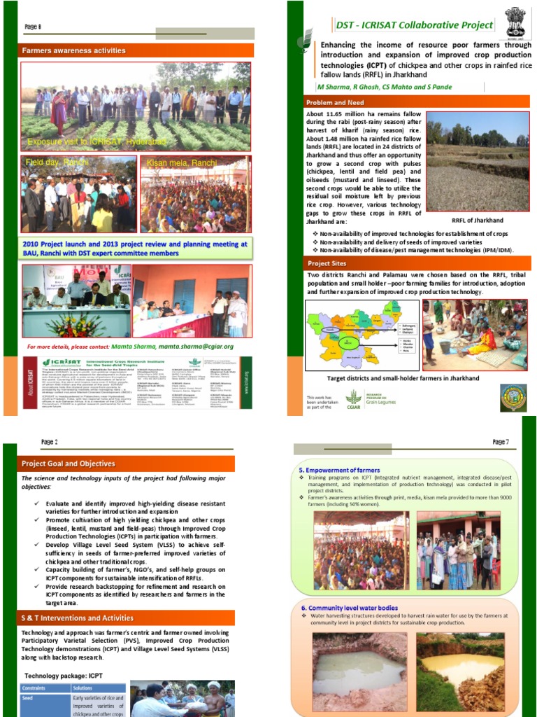 DST - ICRISAT Collaborative Project: Exposure Visit To ICRISAT ...