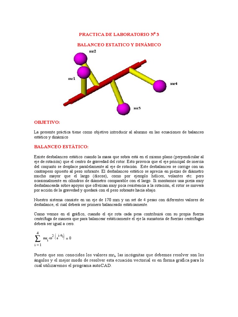 Practica No 2 Balanceo Estatico y Dinámico | PDF | Rotación | Masa