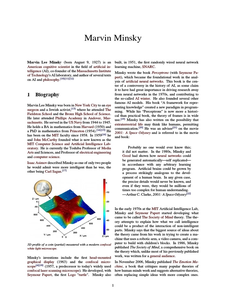 Marvin Minsky | Cognitive Science | Psychology & Cognitive Science ...