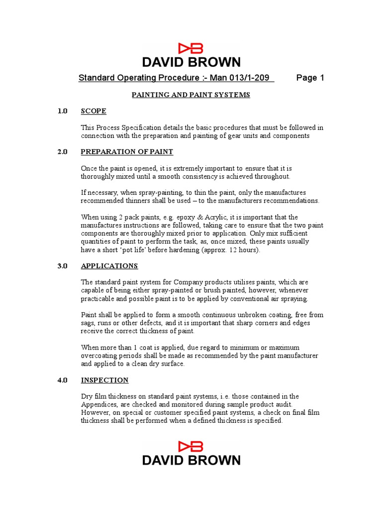Painting SOP for Gear Units | PDF | Paint | Epoxy