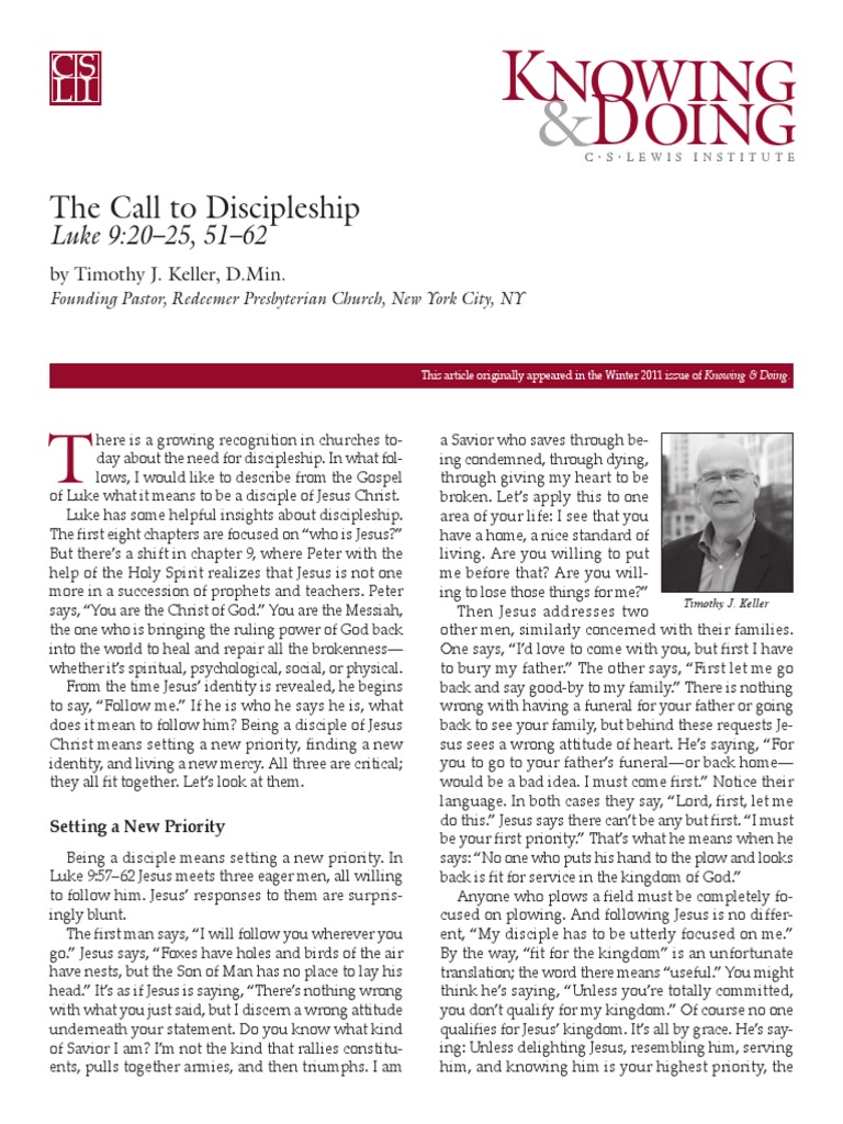 Call To Discipleship | PDF | Disciple (Christianity) | Tim Keller (Pastor)