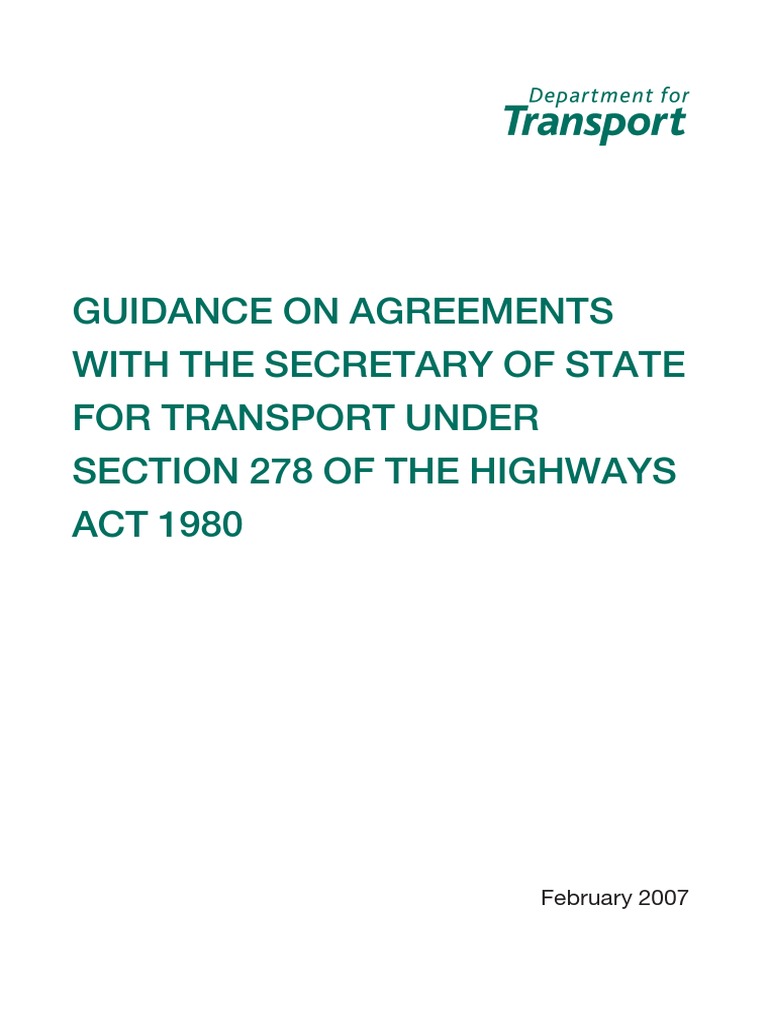 Section 278 Agreement Guidance | PDF