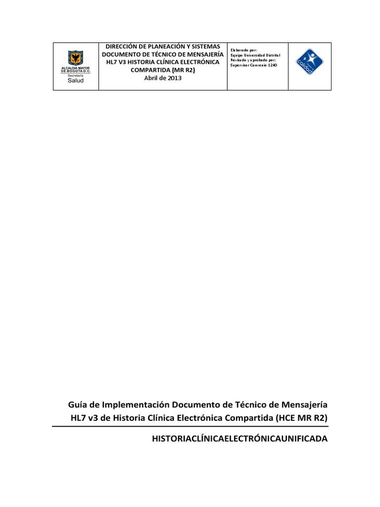 Anexo 12 - Documento de Técnico de Mensajería Hl7 v3 Historia Clínica ...