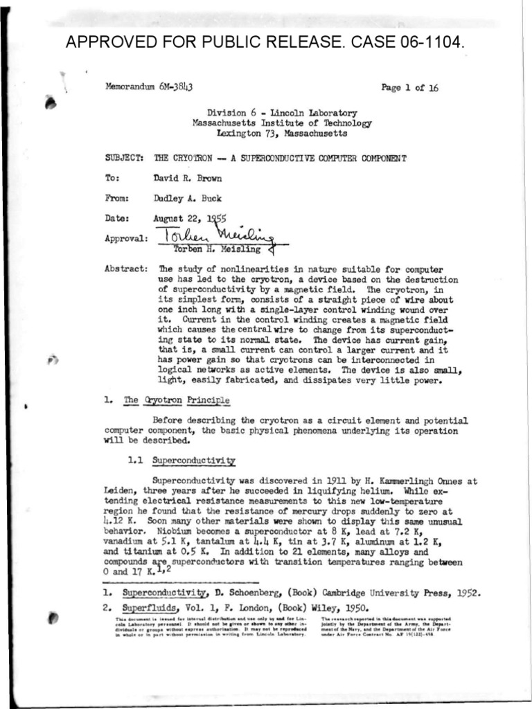 The Cryotron Superconductive Computer Component | Download Free PDF ...