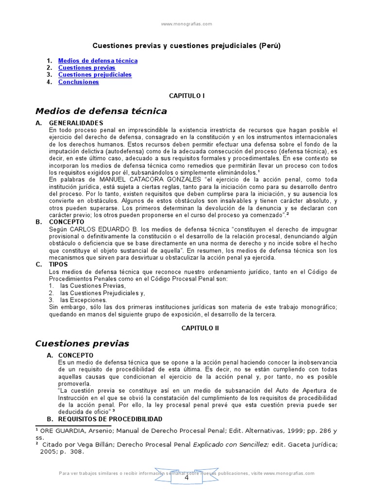Cuestiones Previas y Cuestiones Prejudiciales Peru | Derecho penal ...