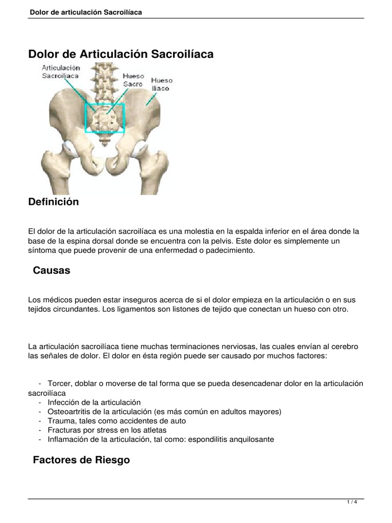 Dolor y Tratamiento Sacroilíaco | PDF | Imagen de resonancia magnética ...