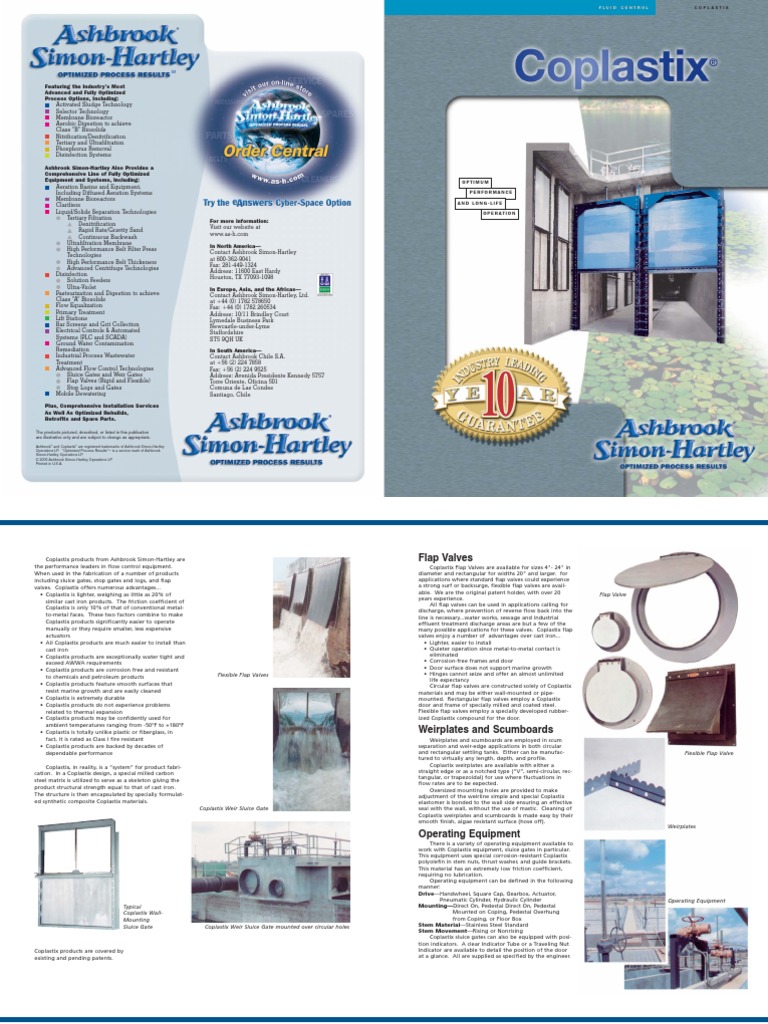 Coplastix Brochure 2006 | PDF | Sewage Treatment | Valve