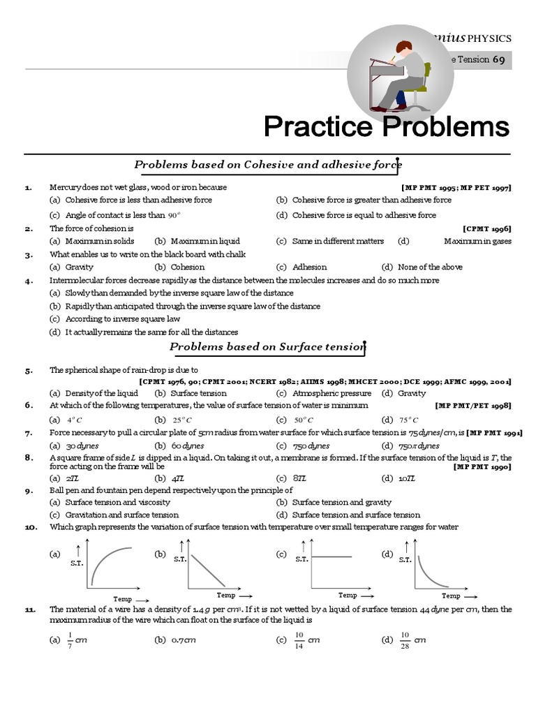 09 Surface Tension Practice Problem | PDF | Surface Tension | Drop (Liquid)