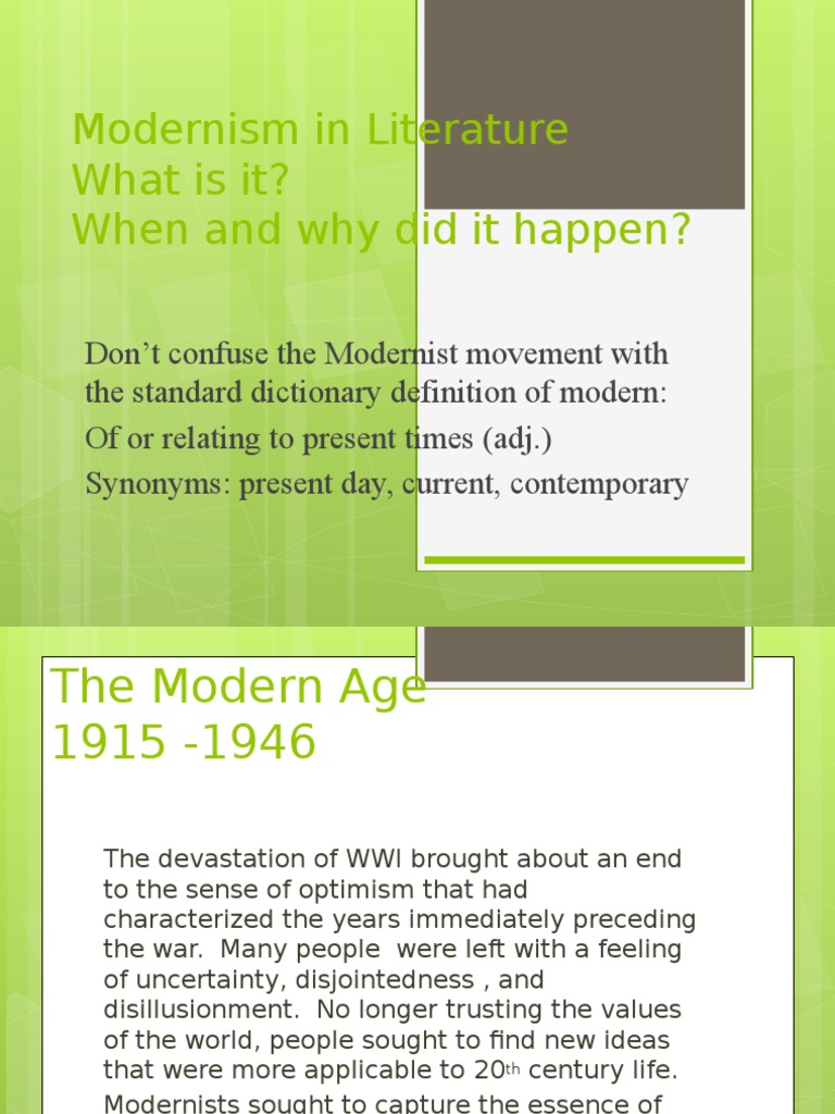 Modernism in Literature What is it? When and why did it happen ...
