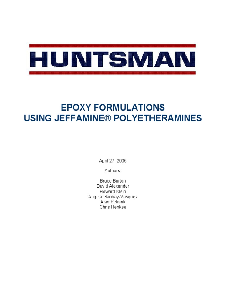 Epoxy Formulations Huntsman | PDF | Epoxy | Stoichiometry