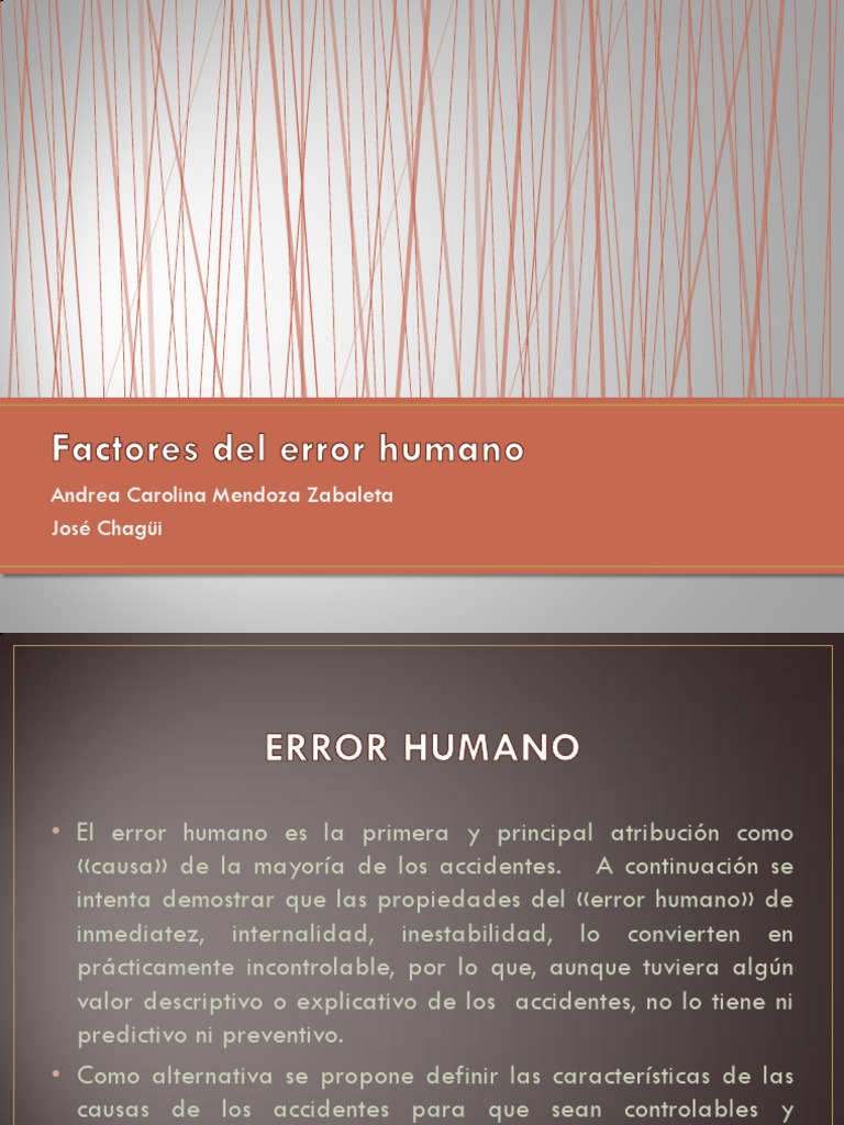 Factores Del Error Humano | PDF